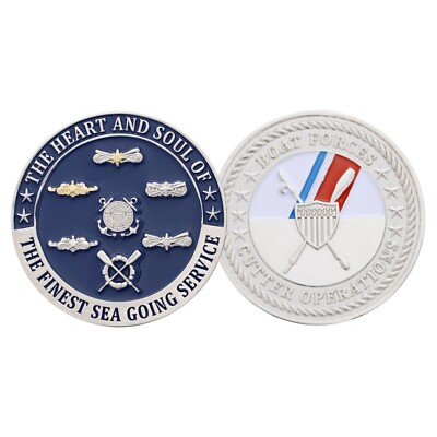COAST GUARD SILVER BOAT FORCE CUTTER OPERATIONS CHALLENGE COIN | eBay