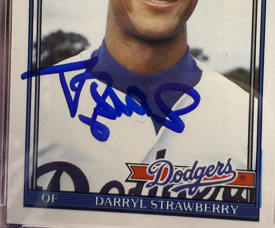 1991 Topps Traded #114T Darryl Strawberry Signed Dodgers Auto PSA 10 ...