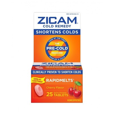 Zicam Homeopathic Cold Remedy Rapid Melts Dissolve Tablets Cherry ...