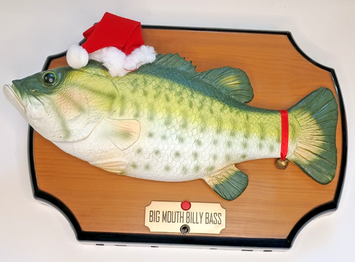 Big Mouth Billy Bass Gemmy Christmas Edition Singing Fish Vintage Works ...