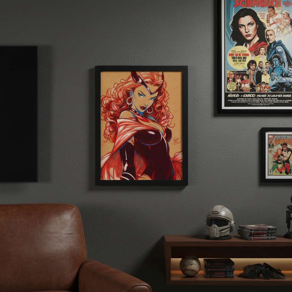 Scarlet Witch Color Illustration Mixed Media Fine Art Print 8.5x11 by ...