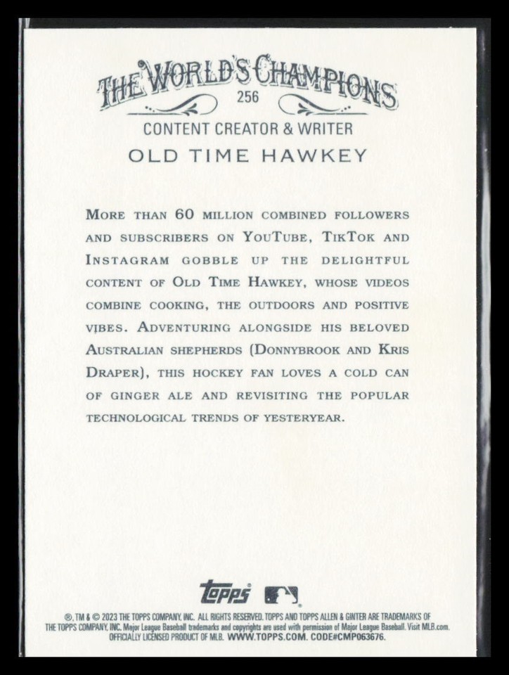 2023 Allen & Ginter Old Time Hawkey #256 | eBay