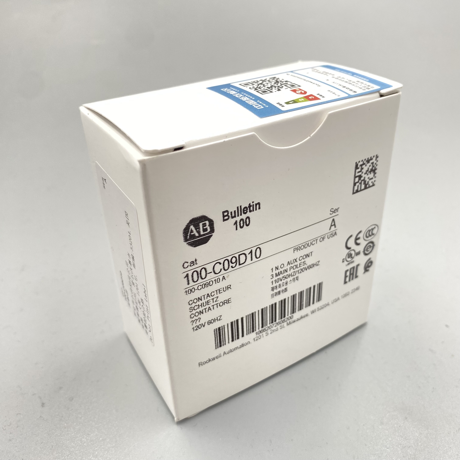 New Allen Bradley 100-C09D10 SER/A IEC Contactor 9 AMP 120VAC 100 ...