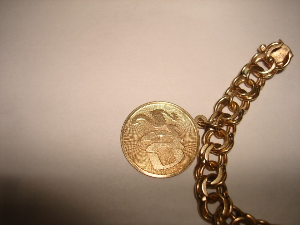 Vintage 14K Gold 8 Pc Charms Ruby Enamel Jewish Judaica Moses Hanukah ...