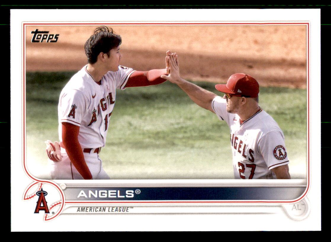 2022 Topps Baseball #159 LA Angels 2021 Stats Card - Trout & Ohtani | eBay