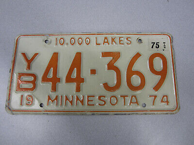 Vintage 1974 1975 Tag Minnesota Farm License Plate YB 44-369 Stamped ...