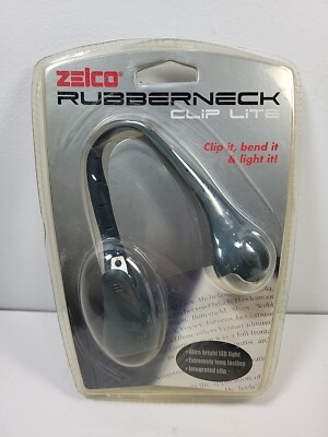 Zelco Rubber Neck Clip Lite , Clip It, Bend It & Light It Book Light | eBay