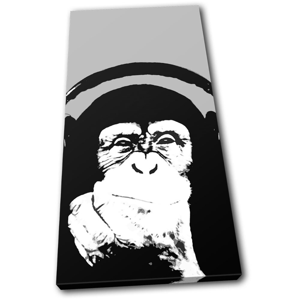 Chimp DJ Music Monkey Urban Pop Animals SINGLE CANVAS WALL ART Picture ...