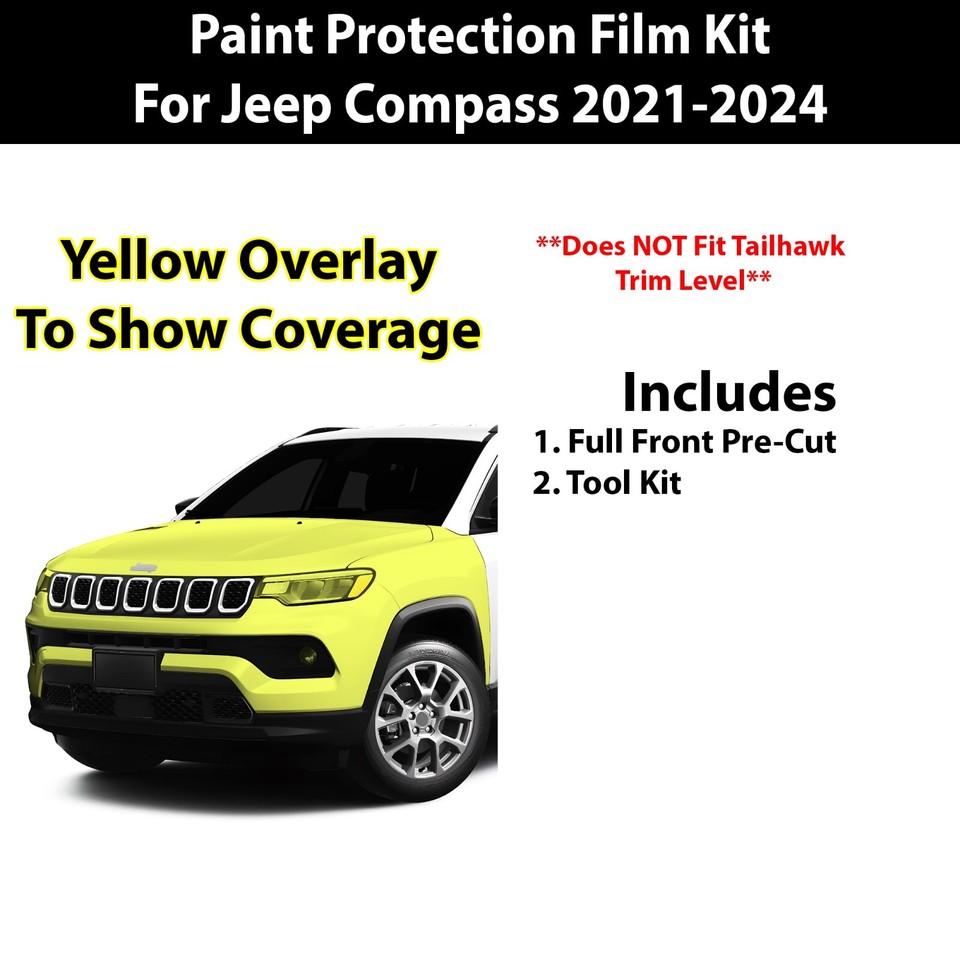 Pre Cut Front Paint Protection Film Clear Bra PPF Kit for Jeep Compass ...