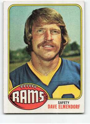 1976 Topps #196 Dave Elmendorf EX Excellent LA Rams 116246 | eBay