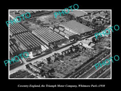 OLD 8x6 HISTORIC PHOTO COVENTRY ENGLAND AERIAL VIEW TRIUMPH MOTOR Co ...