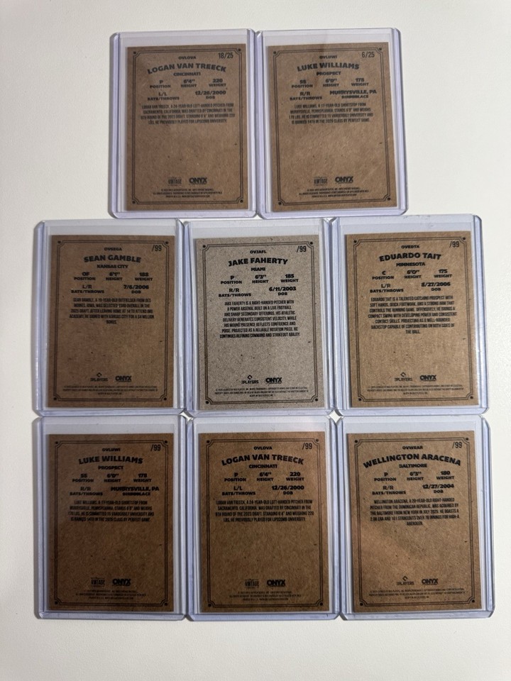 25 Onyx Vintage Extended /25 & /99 SPP-SP 8 Card LOT | eBay