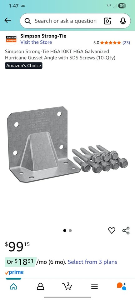 SIMPSON HGA10KT HURRICANE GUSSET ANGLE KIT 10QTY | eBay