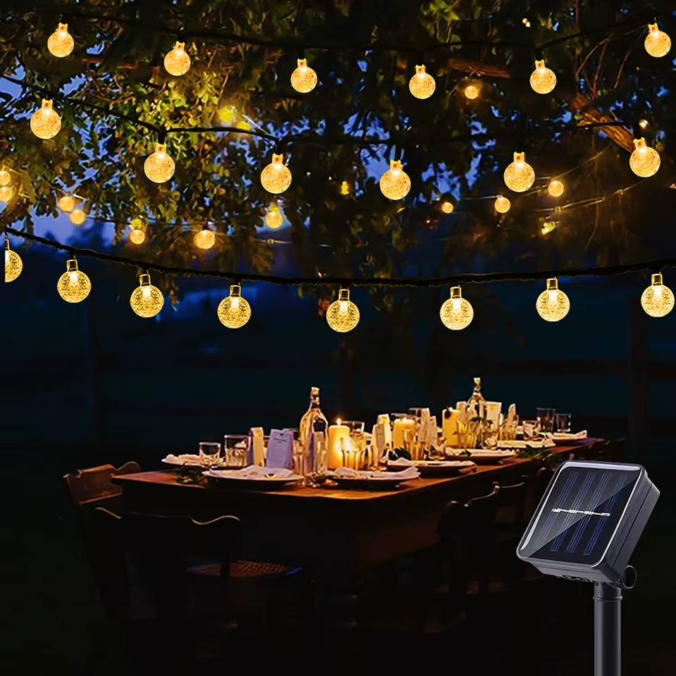 Solar String Lights Outdoor Bubble Ball Lighting String 8 Lighting ...