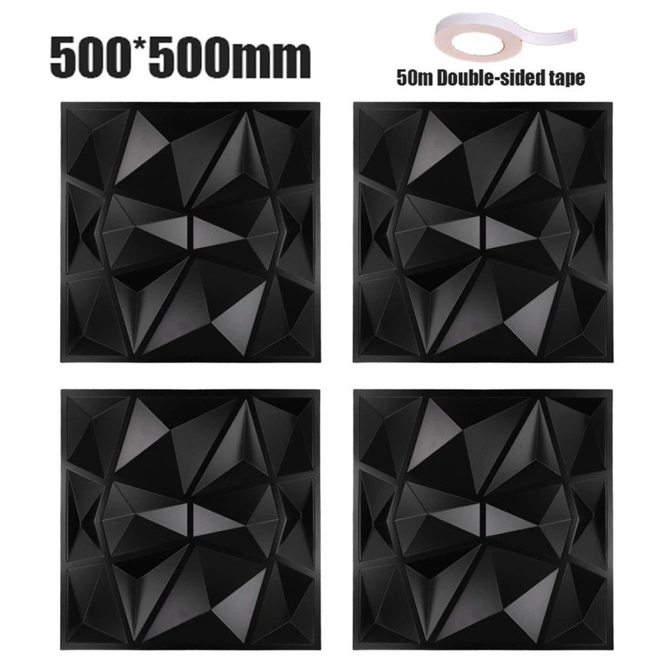 4PCS 3D Wall Panels for Interior Wall Decor Modern Diamond Textured ...