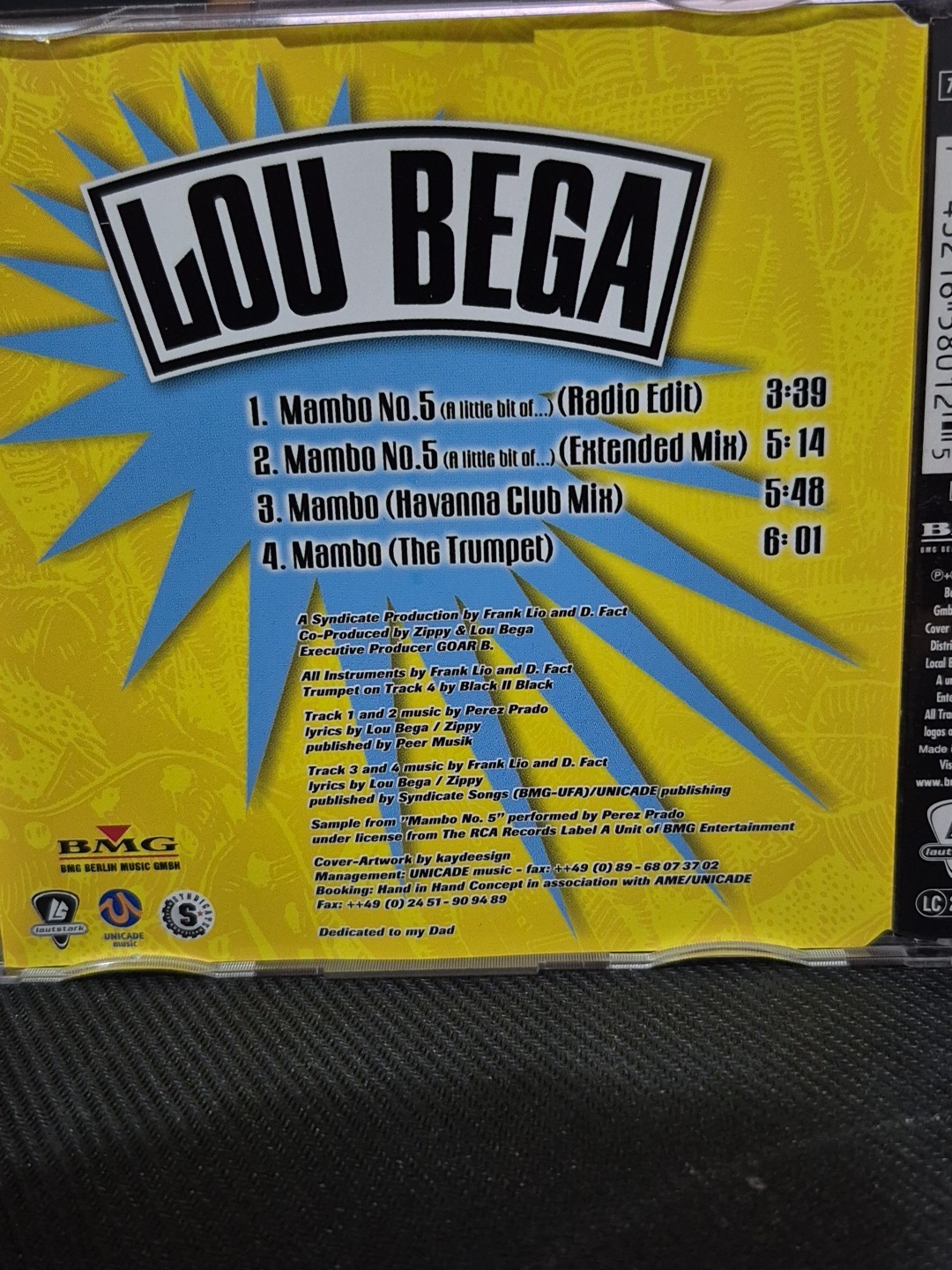 Lou Bega - Mambo No. 5 (A Little Bit Of ...) (Cd Single 1999) | eBay