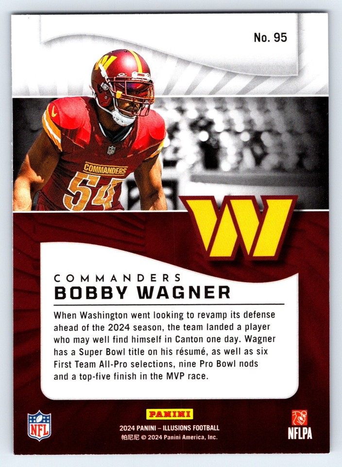 2024 Panini Illusions Football Bobby Wagner #95 Washington Commanders ...