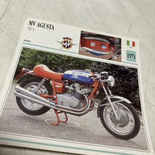 Mv Agusta 750 S 1973 Card Motorbike Collection Atlas Italy | eBay Australia