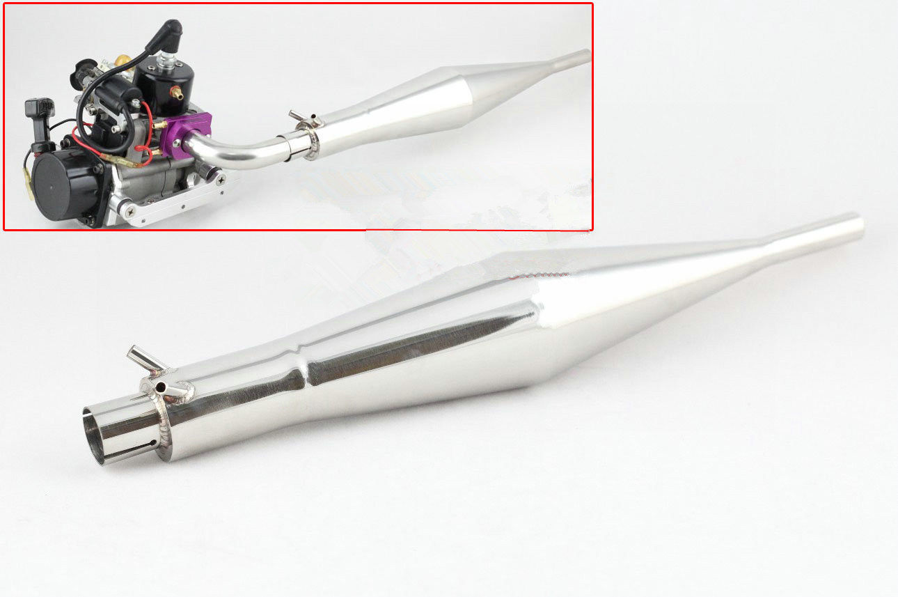 Stainless steel exhaust pipe Tuned Pipe for 26cc Zenoah RC Boat Engine ...