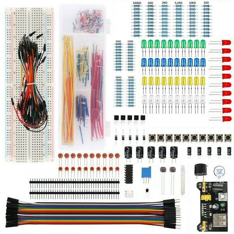 Electronic Component Basic Starter Kit Breadboard Cable LED Resistor For Arduino | eBay Australia