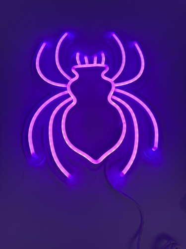 Purple LED Spider-Man Light Up Spider Wall Night Light Battery Powered ...