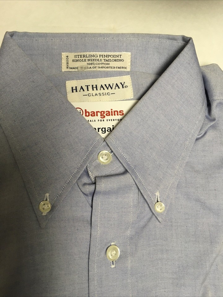 Vintage Hathaway Classic Men's Dress Shirt Long Sleeve NEW (Choose Size ...
