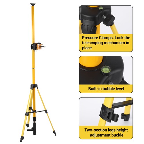 12 Ft Telescoping Level Pole With Tripod and Mount for Rotary and ...