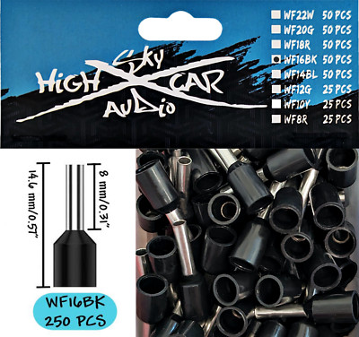 Sky High Car Audio Insulated Aluminum Wire Ferrules 16 Gauge 50 pieces ...