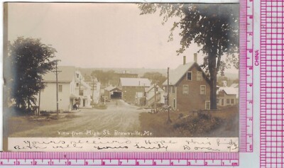 Photo Postcard Maine, Brownville, View from High St. sent 1906 | eBay