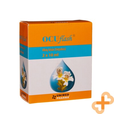 UNIMED PHARMA Ocuflash Eye Drops For Irritated Red Strained Eyes 2x10ml ...