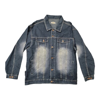 Vintage PJ Mark Jacket Men XL Denim Black Jean Coat Heavy Blank Pockets ...