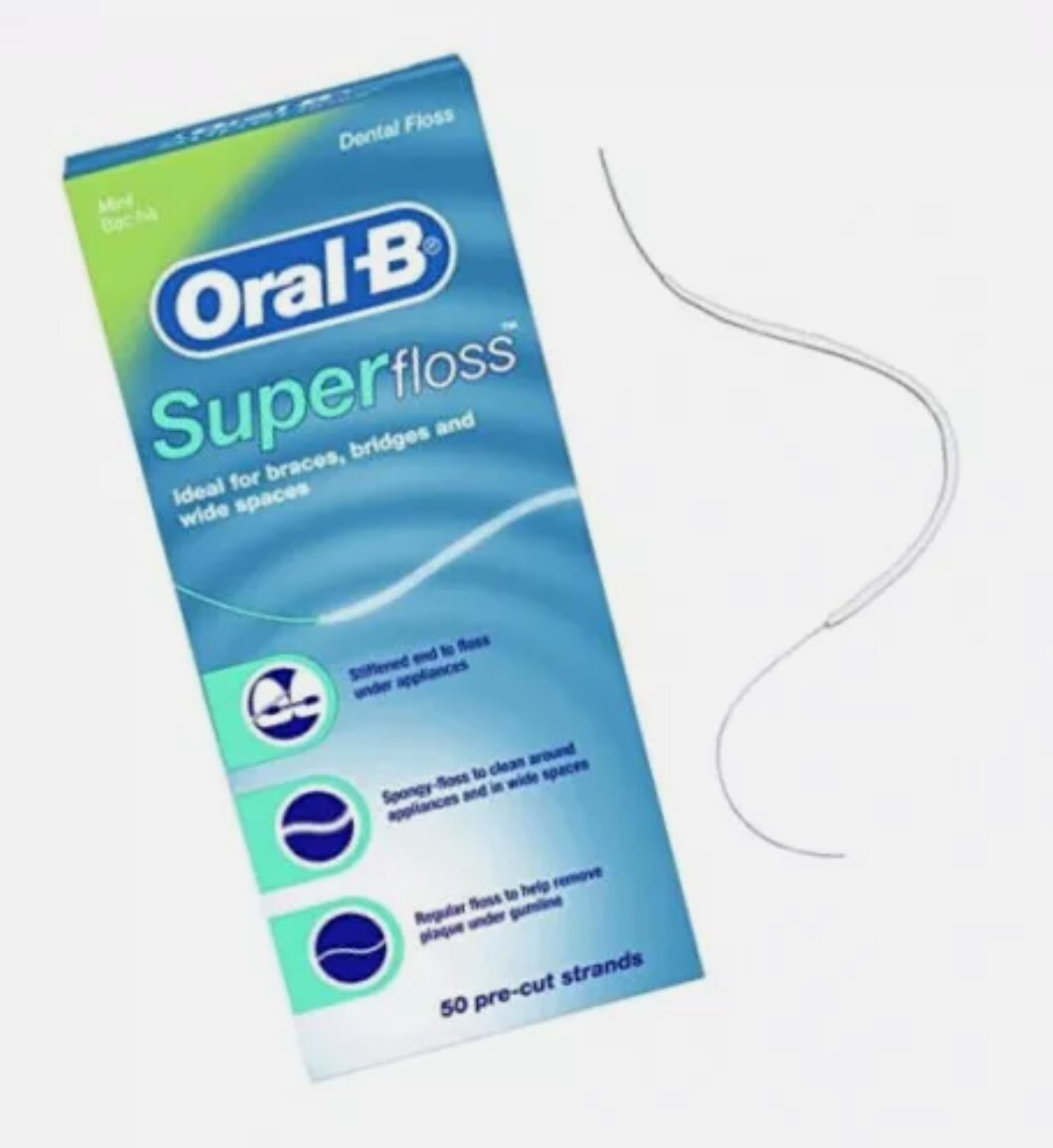 Oral-B Super Floss Pre-Cut Strands Dental Floss, Mint, 50 Count Pack of ...