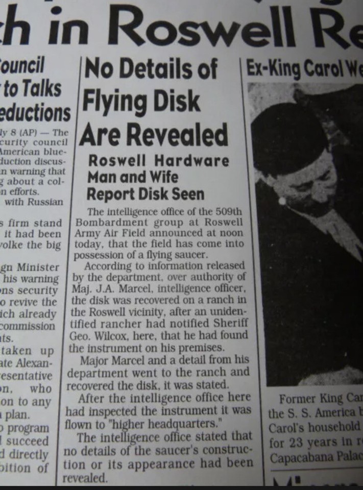 July 8 & 9 1947 ROSWELL Crash Newspaper Front Pages UFO Alien space ...