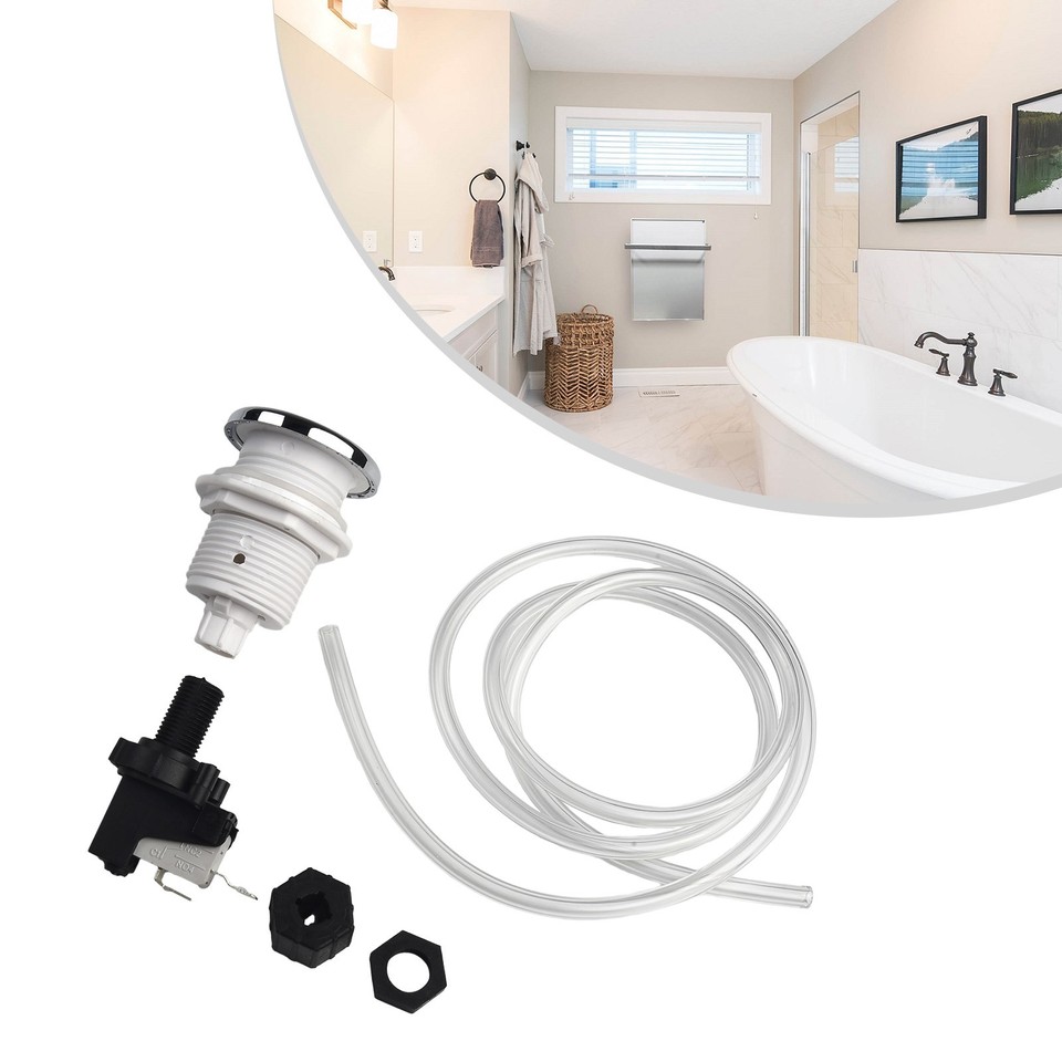 On/Off Push Button Switch Jetted Jet Bath Hot-Tub Spa Hose Air Pool ABS ...