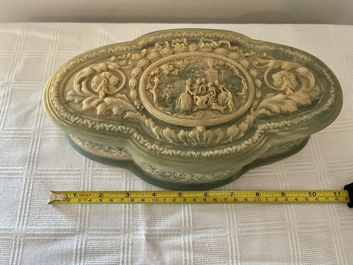 Vintage 1970's Genuine Incolay Stone Jewelry/Trinket Box Hand Crafted ...