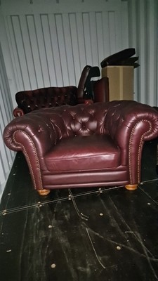 Chesterfield Oxblood Large Club Cuddle Chair | eBay UK