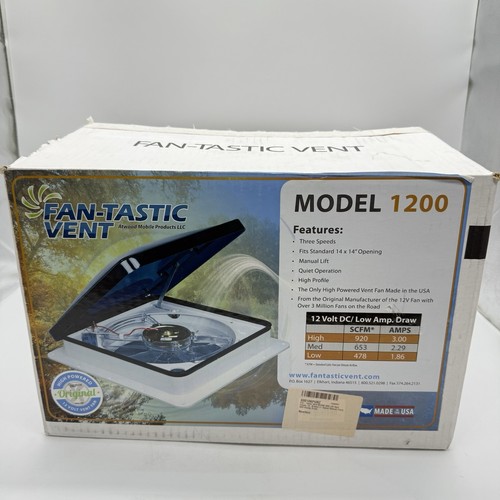 Fan-tastic Vent Fan RV Camper Model 1200 3 Speeds 14" x 14" | eBay