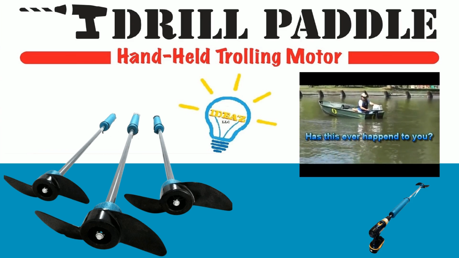 Drill Paddle Trolling Motor, SCUBA, KAYAK,BOAT,CANOE,PONTOON,FISHING ...