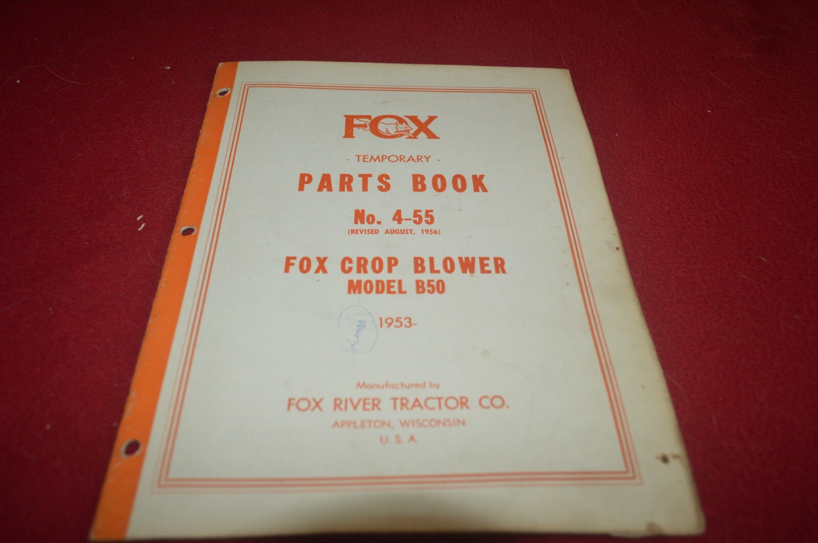 Fox Forage B50 Crop Blowers Parts Book TBPA | eBay