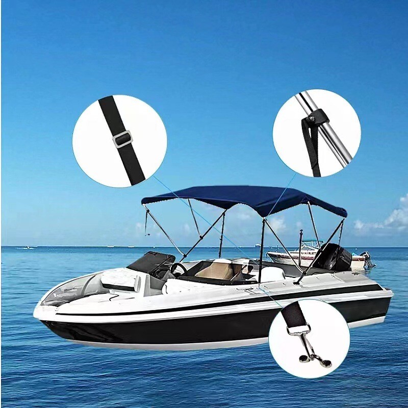 2x Adjustable for Bimini Boat Top Straps Loops & Snap Hook Stainless ...