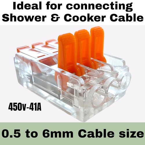 10 X Inline Electrical Terminal Block Shower /Cooker Cable Connectors ...