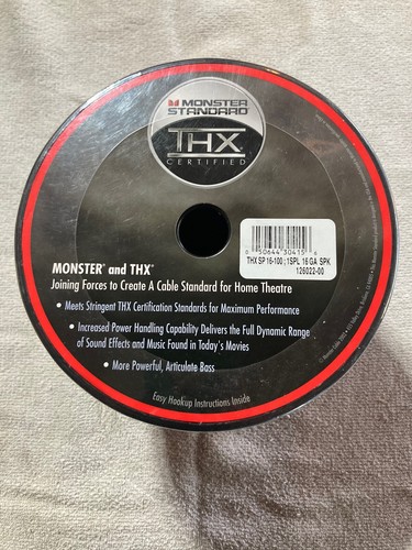MONSTER STANDARD THX Certified Speaker Cable 100 Foot, New Spools 16 ...