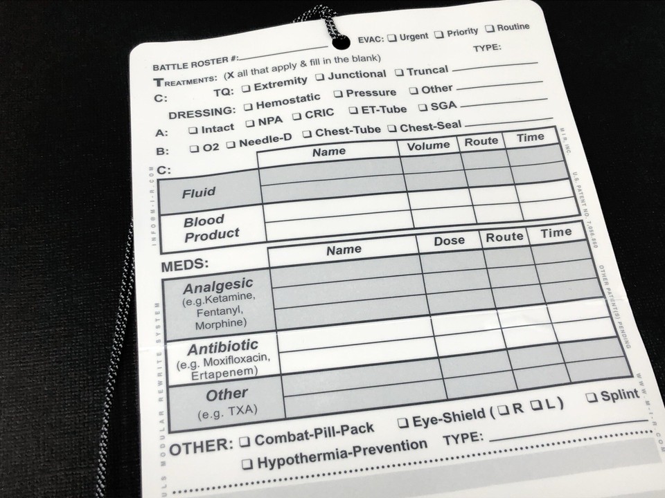 Tactical Combat Casualty Care Cards TCCC IFAK EMS (10 Pack) | eBay