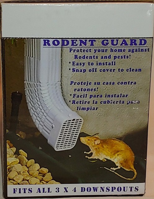 3 X 4in Downspout Rodent Guard White Plastic Gutter Grate Snap Durable ...