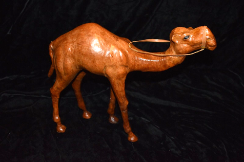 Vintage Leather Wrapped Camel Figure Statue Handmade | eBay