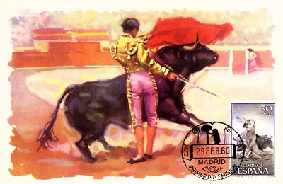 Bullfighting Stamped Postcard Poster #11 Canvas Art Poster 16"x 24" | eBay