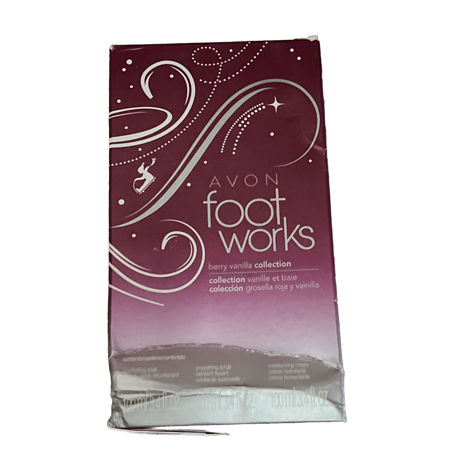 Avon Footworks Berry Vanilla Collection Soak, Scrub, Cream & Socks Set ...