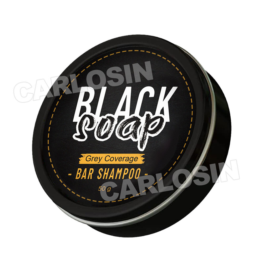 Men's Grey Coverage Bar Shampoo, Hair Darkening Black Soap for Grey ...