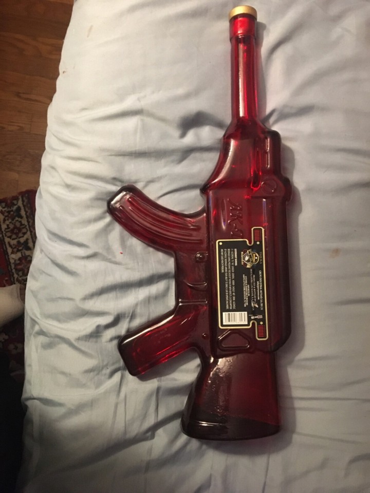AK-T TEQUILA 21"x10" RED MACHINE GUN SHAPED BOTTLE | eBay