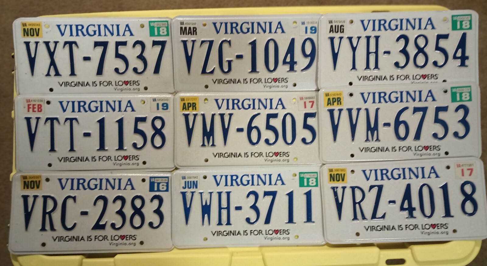 Lot Of 10 Virginia Is For Lovers License Plates Crafting Expired | eBay